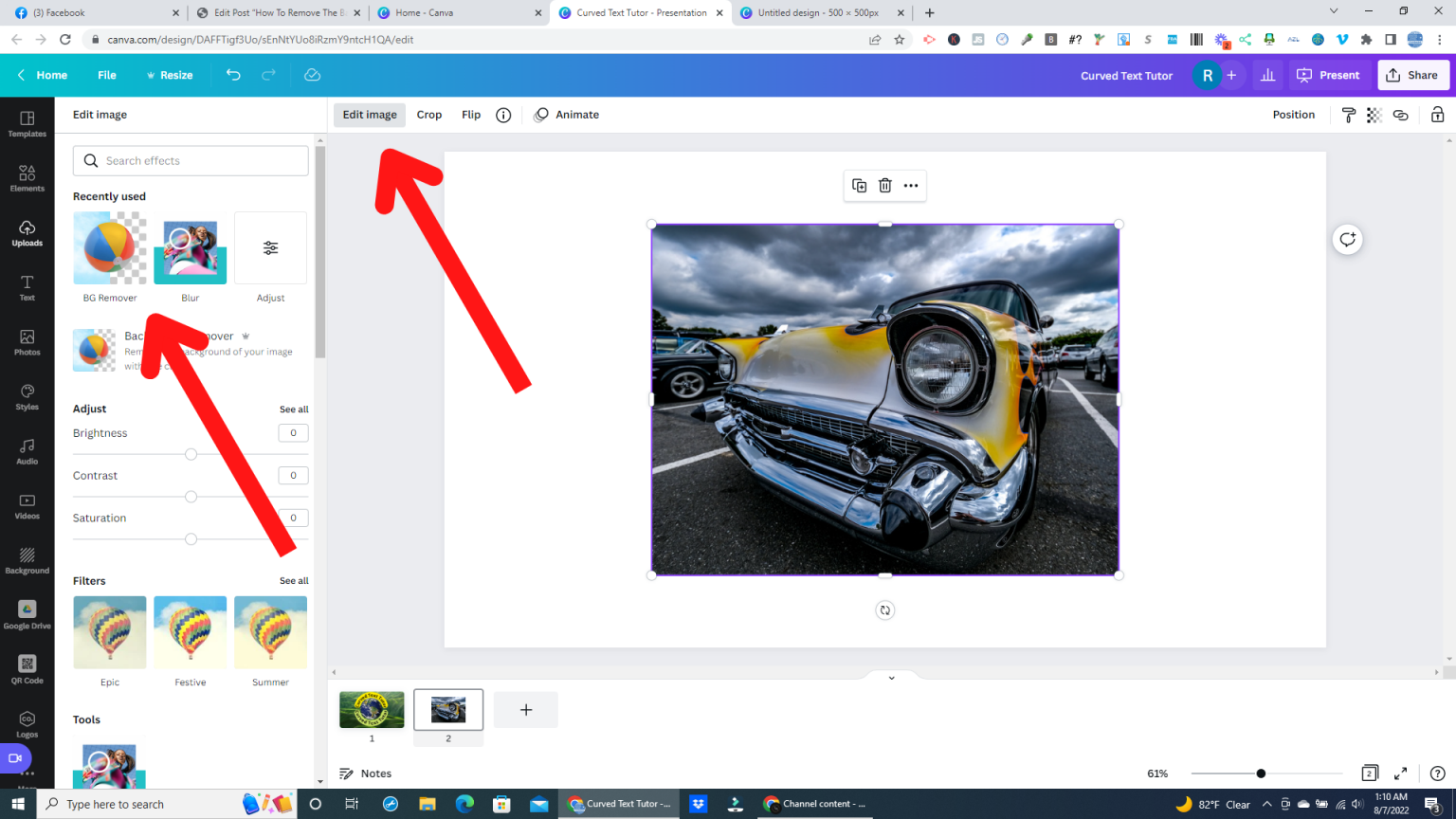 How To Remove The Background In An Image Using Canva Pro: One Click ...