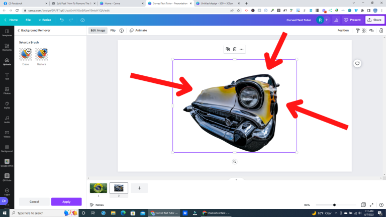 How To Remove The Background In An Image Using Canva Pro: One Click ...